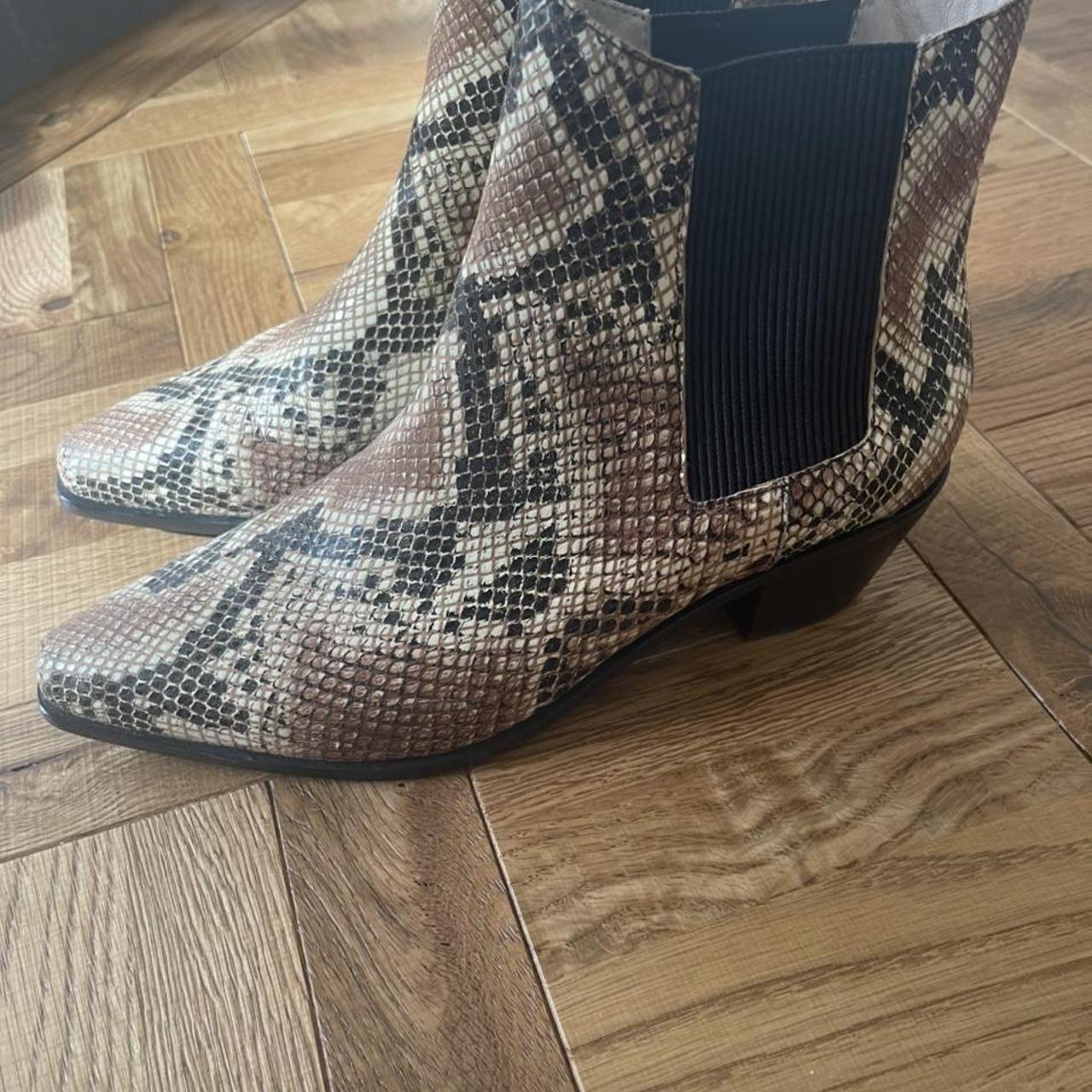 Feather & noise snakeskin boots Made by sol sana... - Depop