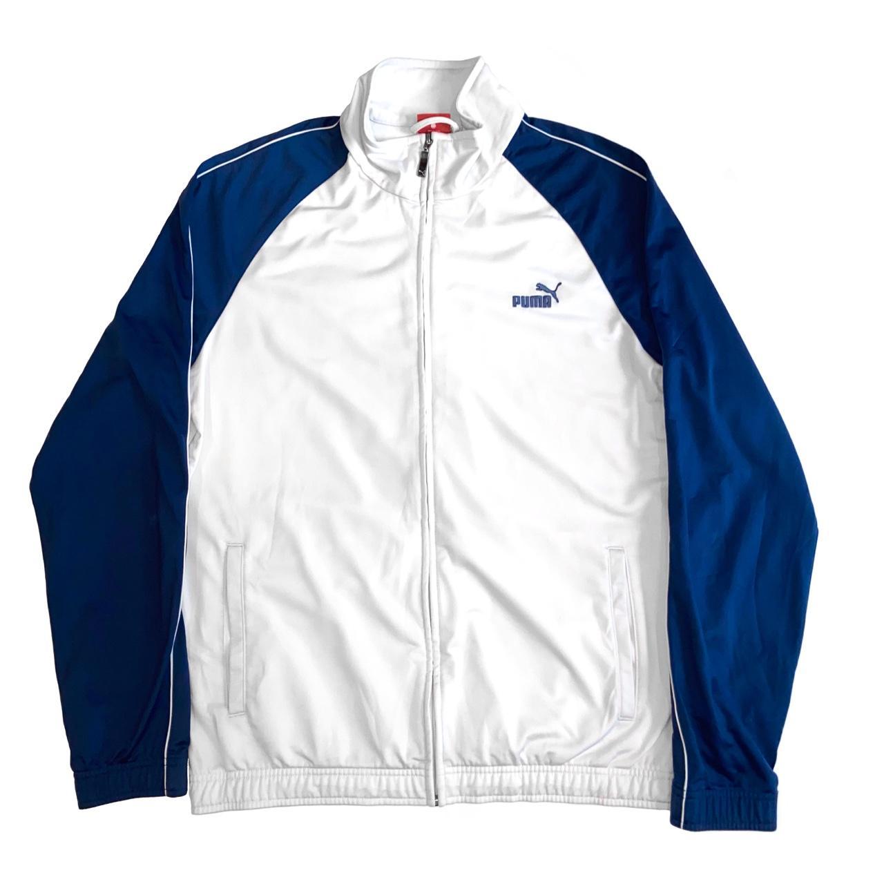 Puma Men's Blue and White Jacket | Depop