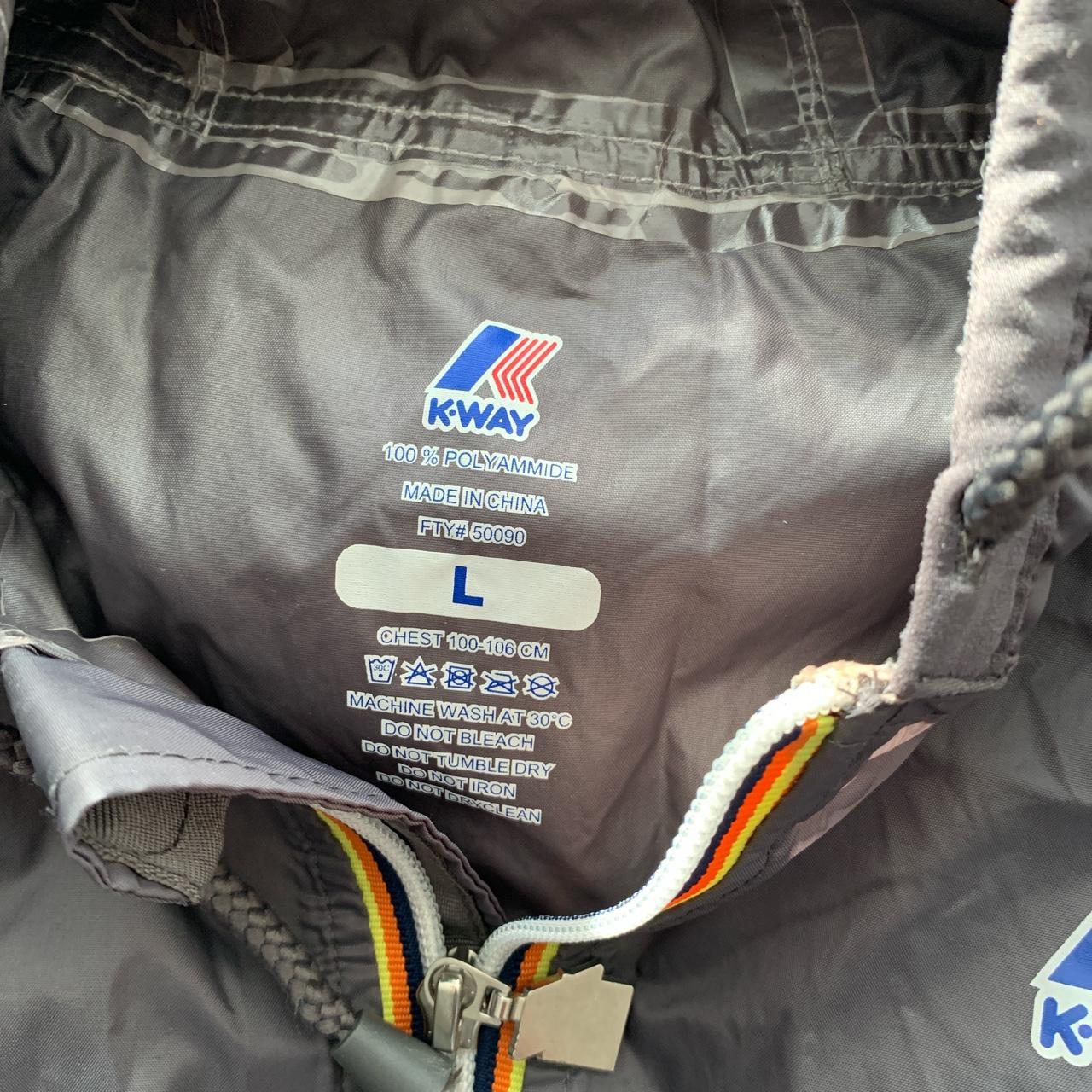 K-Way grey packable waterproof jacket - Depop