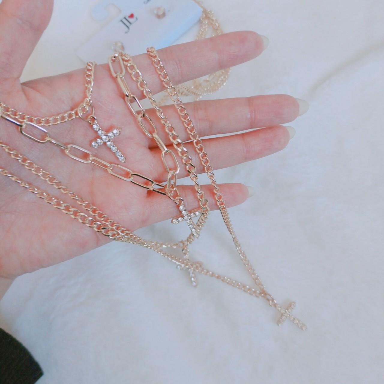 Gold vampire core tassel cross necklace Brand new... - Depop