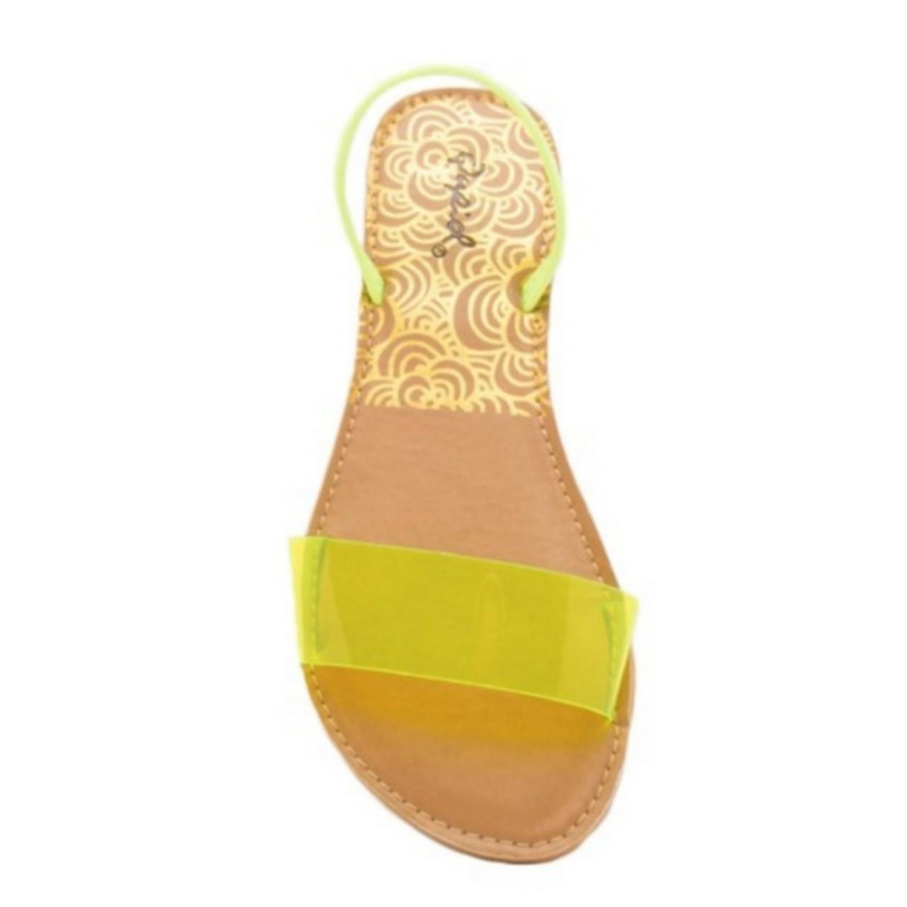 Qupid Neon Yellow Slip On Jelly Sandals These flats... - Depop Qupid Neon Yellow Slip On Jelly Sandals These flats... - Depop