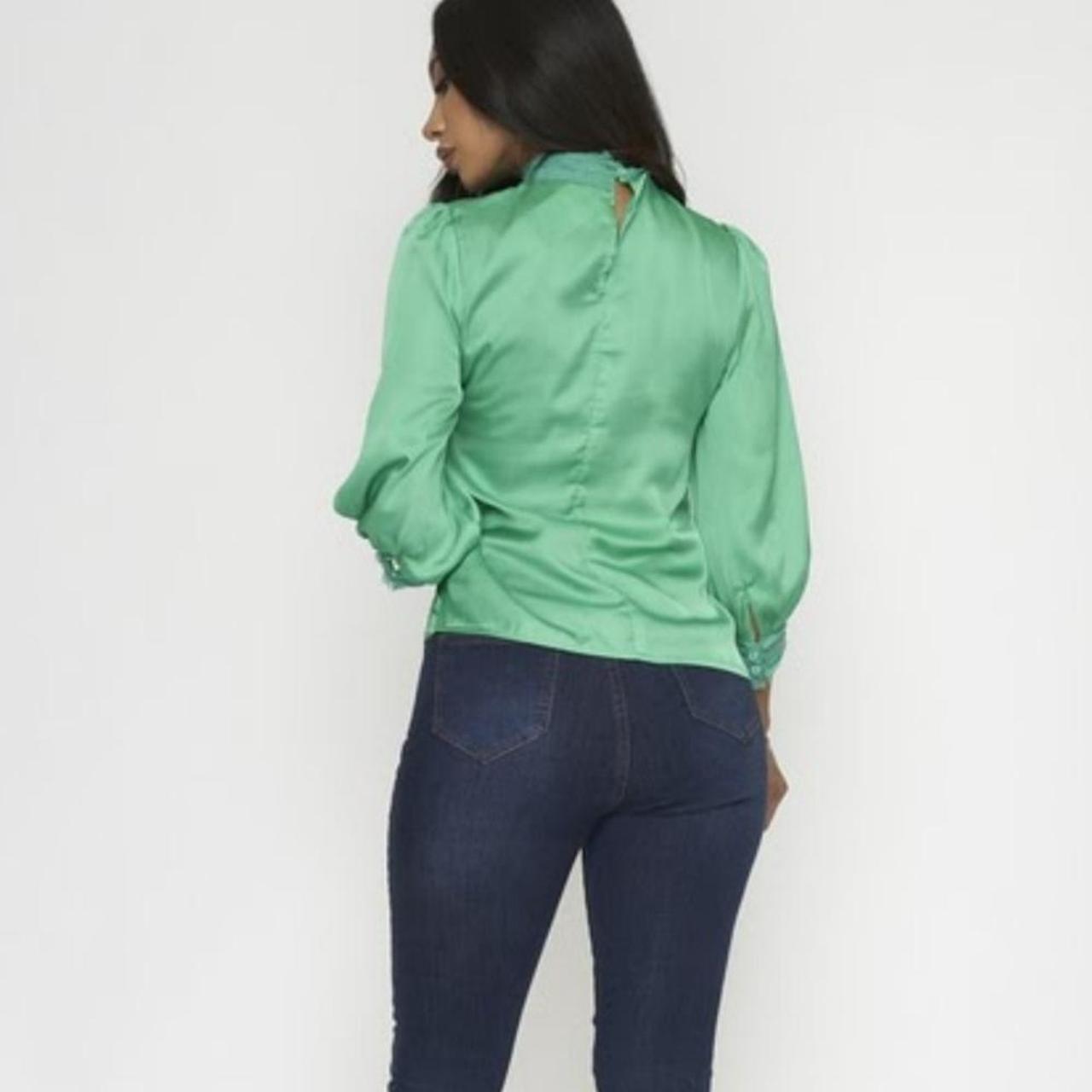 This high neck satin blouse is versatile enough to... - Depop