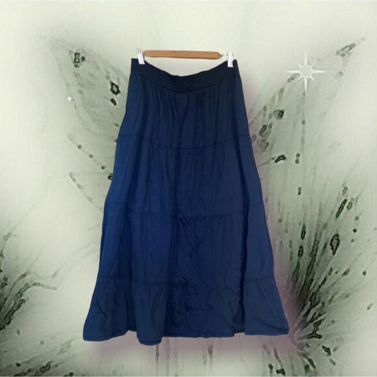 Dark blue maxi skirt Size M/L cute grunge gothic... - Depop