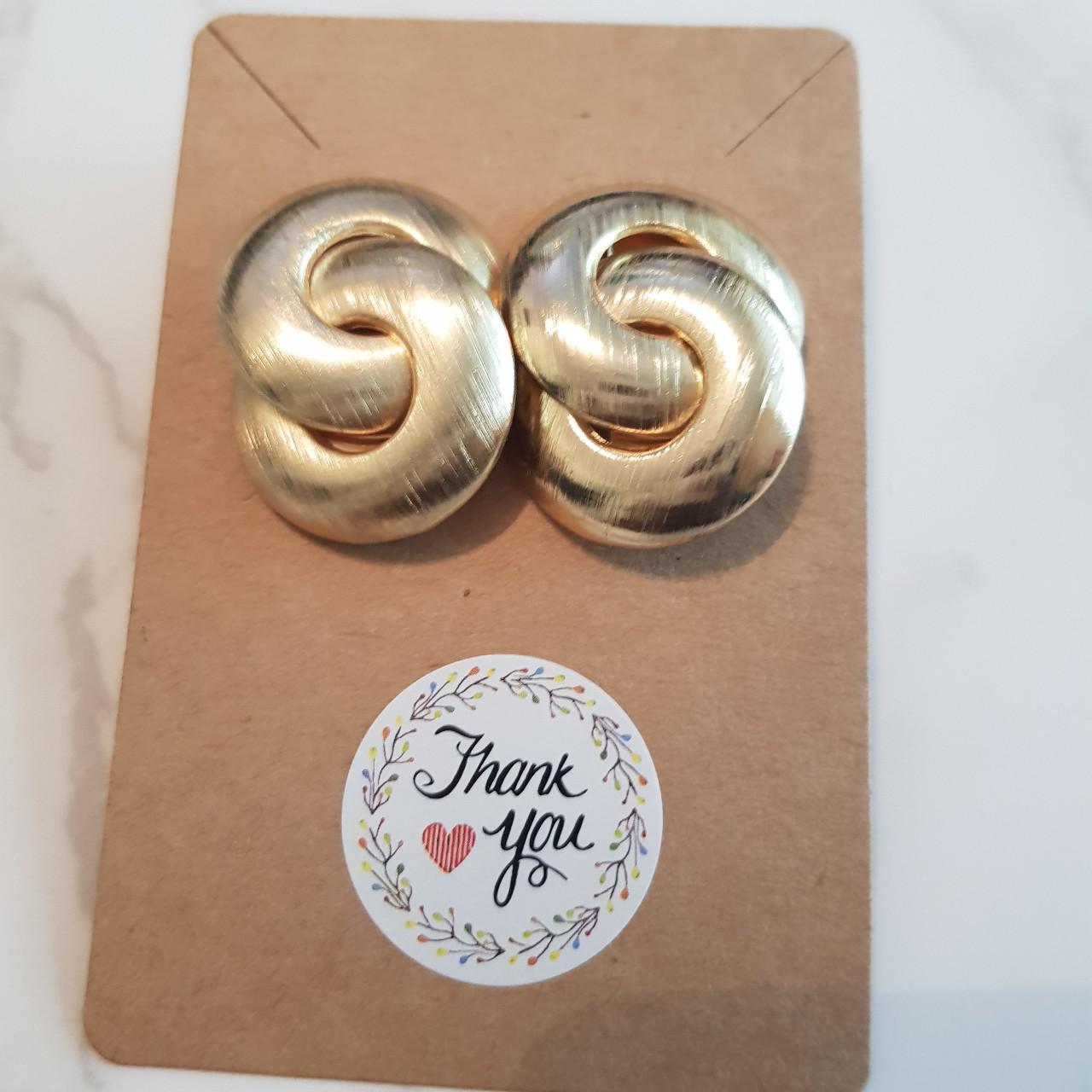 Gold Plated Interloop Gold Earring #earrings... - Depop