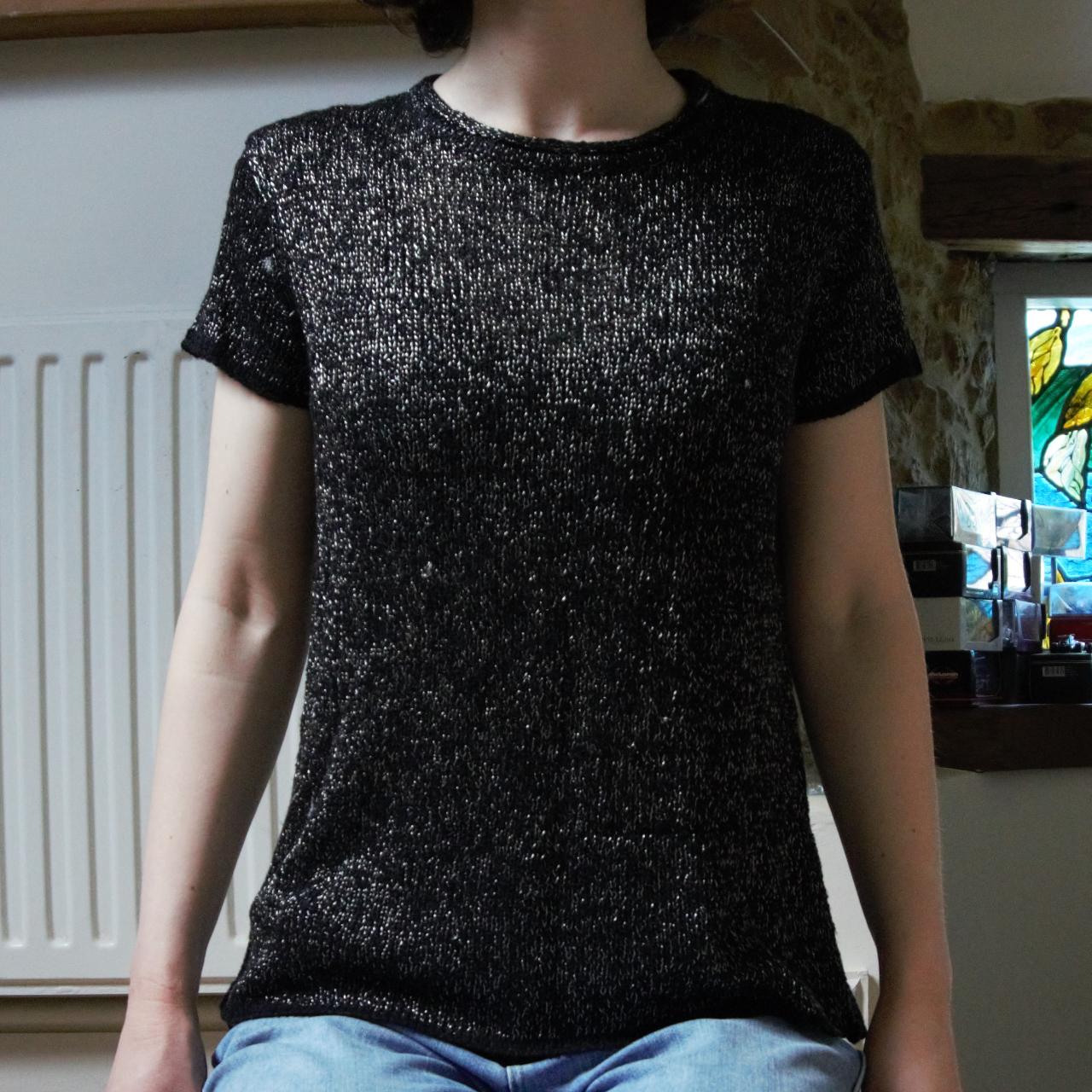 Zara Women's Black and Gold Jumper | Depop