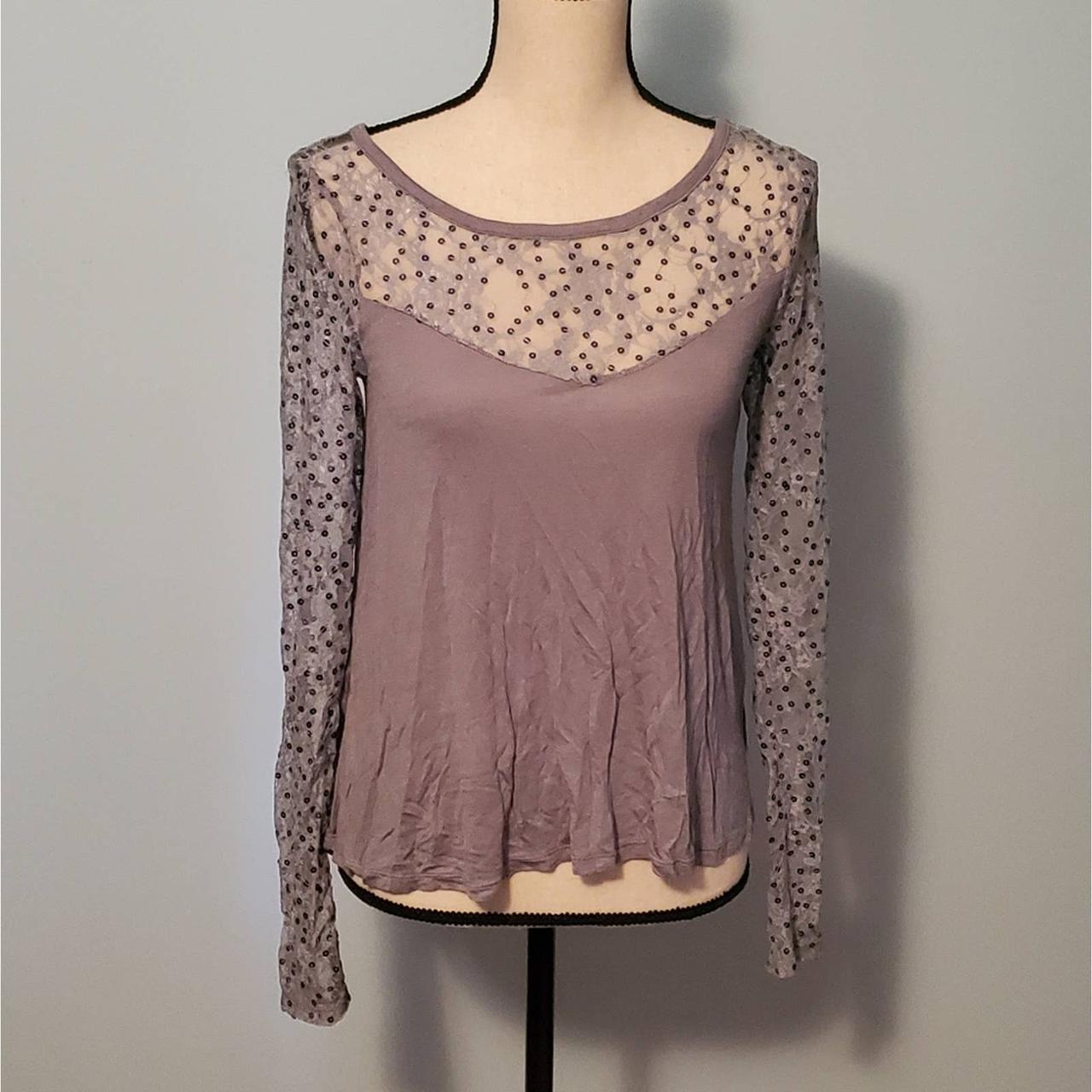 Moda International Women's Blue and Grey Shirt | Depop