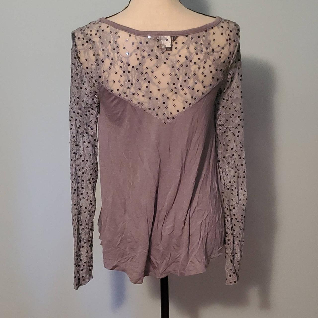 Moda International Women's Blue and Grey Shirt | Depop