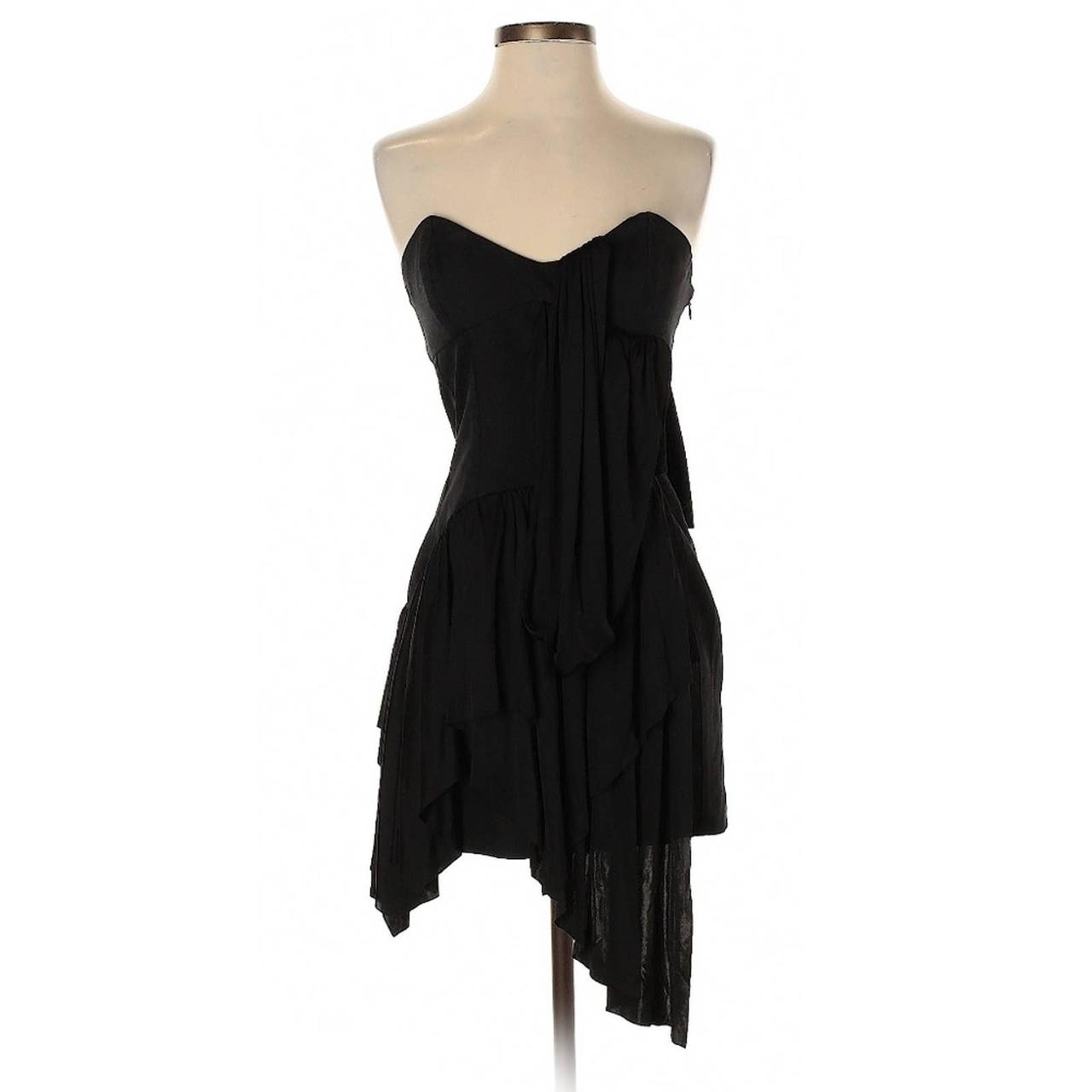 Jill Stuart Asymmetrical Strapless Black Dress Size Depop