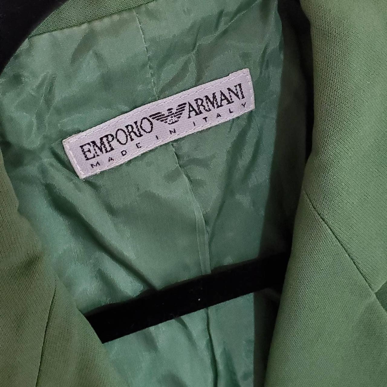 Emporio Armani Green Wool Blazer Jacket. Size 42... - Depop