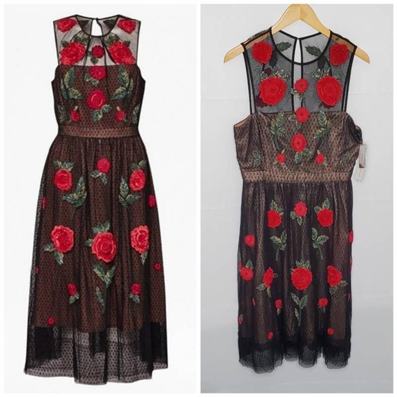 French Connection Romantic Amore Sparkle Embroidered... - Depop