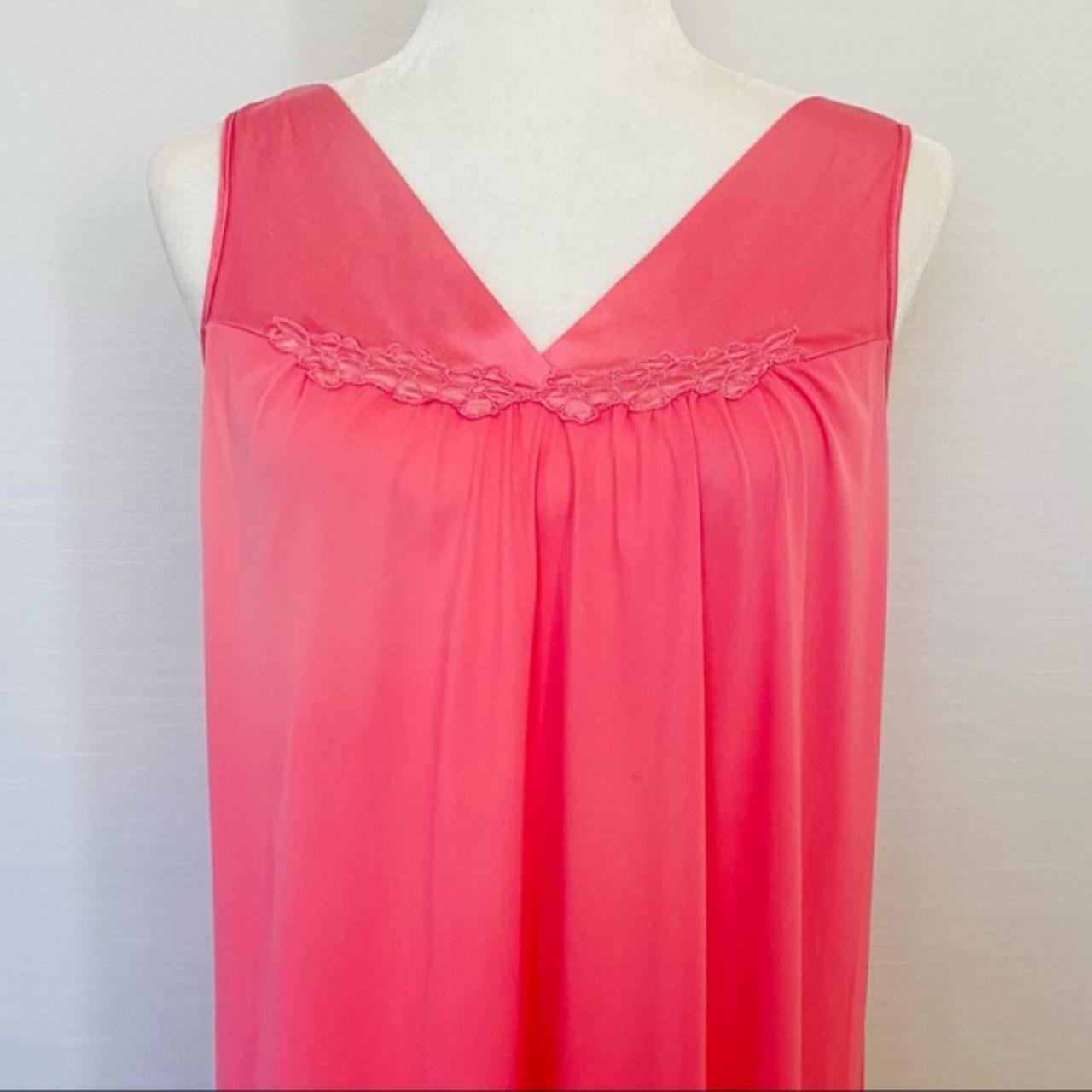 Vintage Pink Silky Satin Chemise Slip Babydoll... | Depop