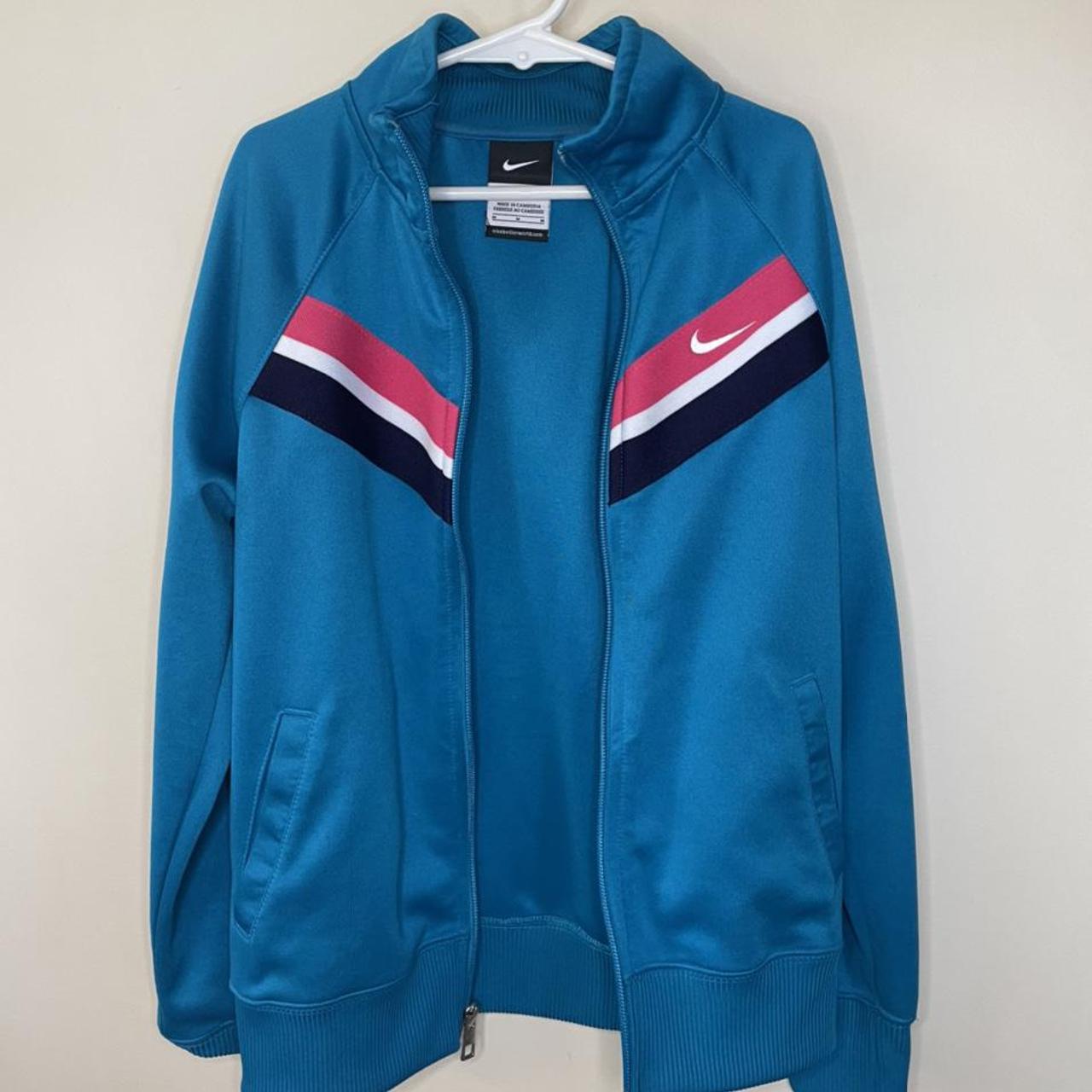 Nike Blue zip up jacket Preloved (size M youth) #Nike - Depop