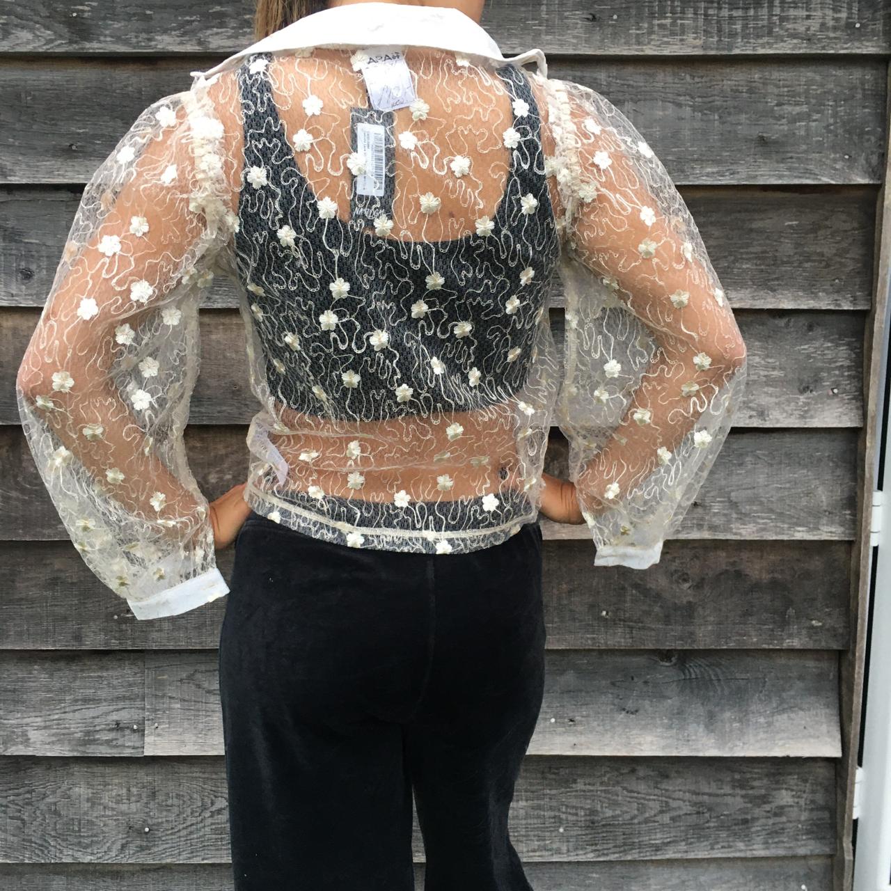 SERIOUSLY cool sheer flowery shirt! Looks insane in... - Depop