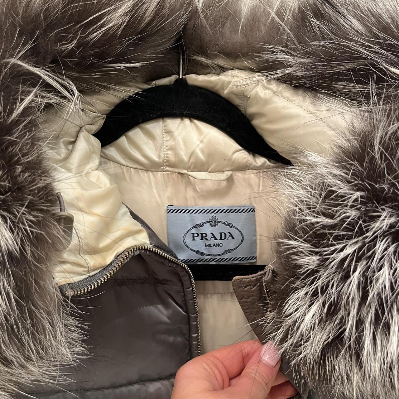 Prada Silver Fox Fur Parka SOLD Beautiful Thick... - Depop