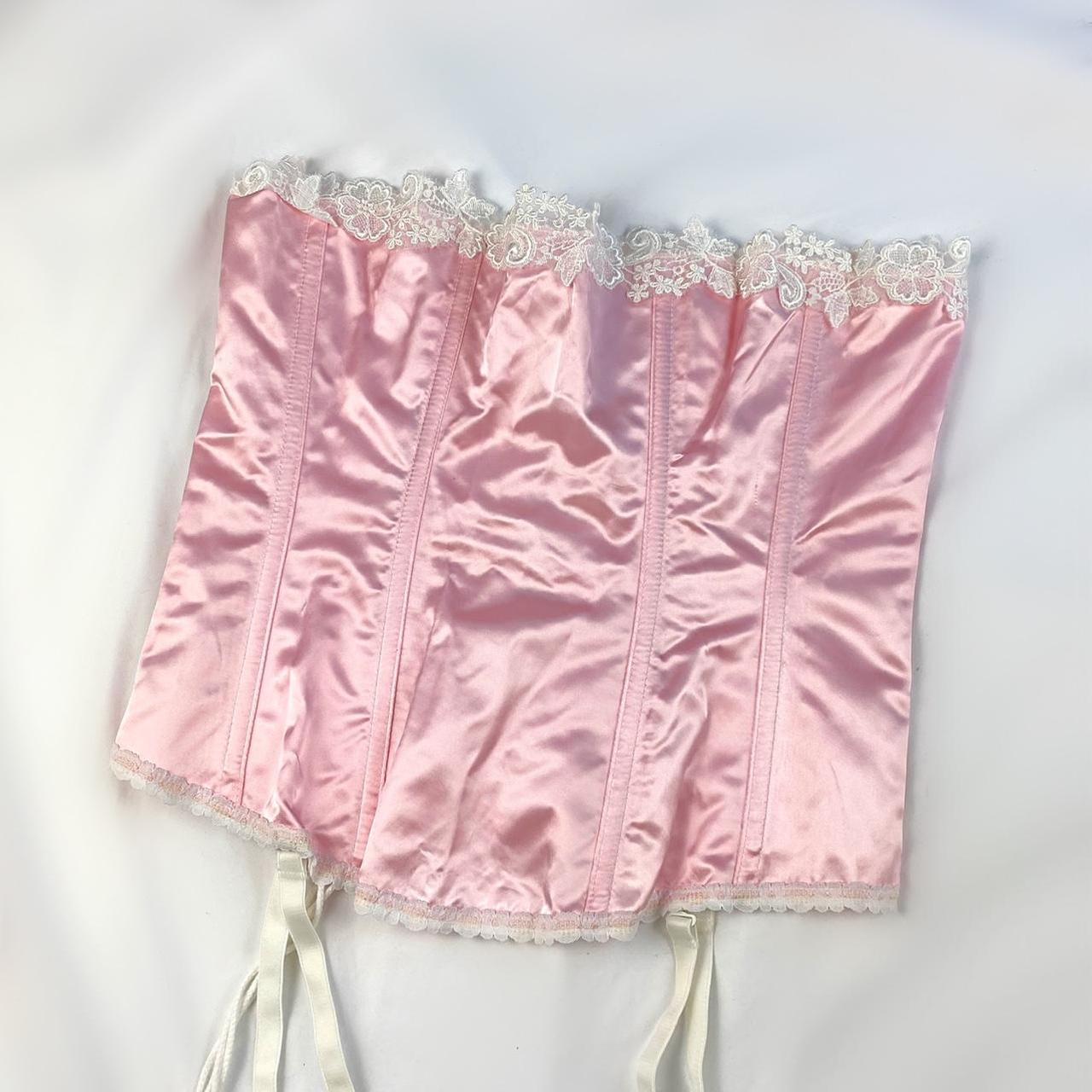 This darling pink and white lace up corset! Would... - Depop