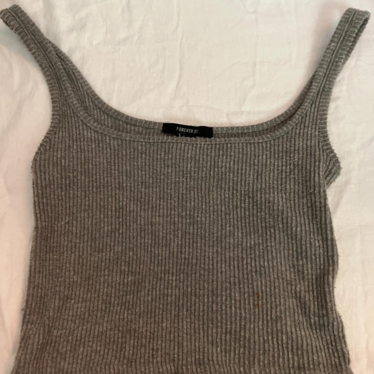 basic cute grey ripped tank top, super soft - Depop