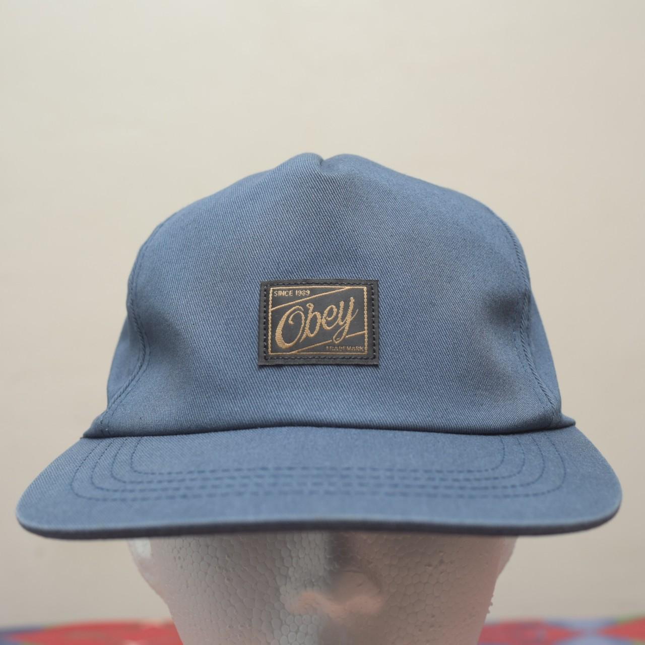 Obey Cap Hat Adjustable Blue front logo Overall... - Depop
