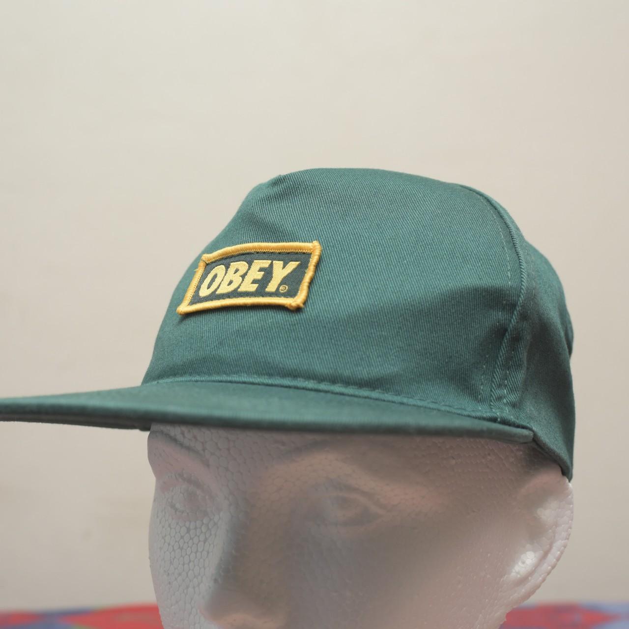 Obey Cap Hat Adjustable green yellow logo Overall... - Depop