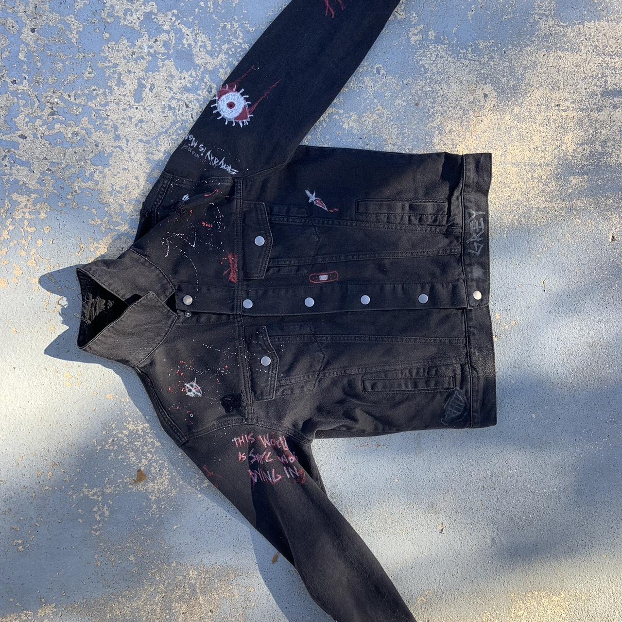 Hand made forever 21 jacket Emo Grunge aesthetic... - Depop