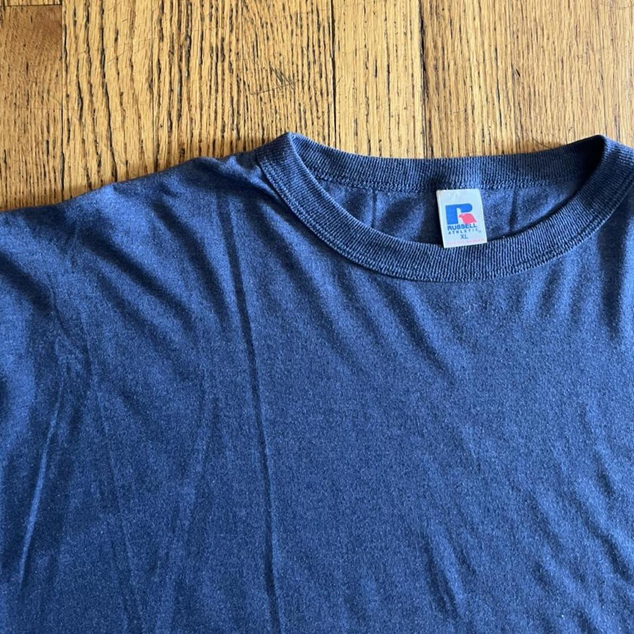 90s Vintage Russell Blank Tagged XL Single... | Depop