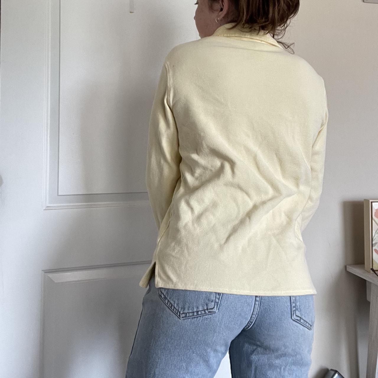 Vintage pale yellow cardigan. Super cute and perfect... | Depop
