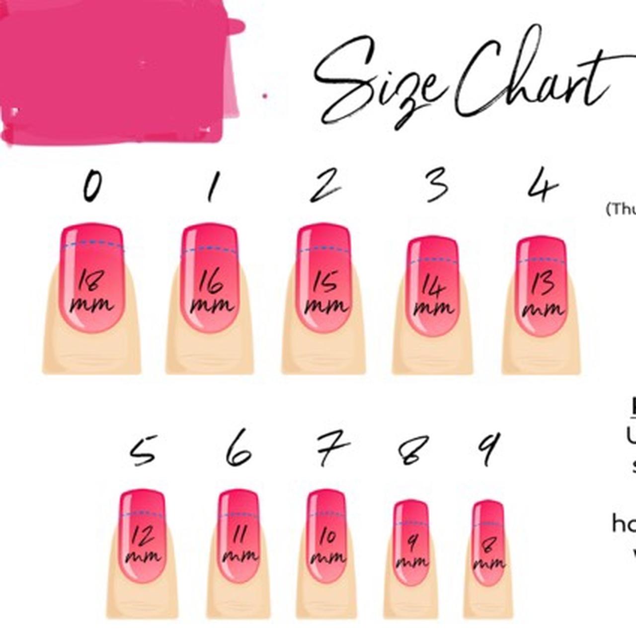 Nail size chart DO NOT BUY - Depop