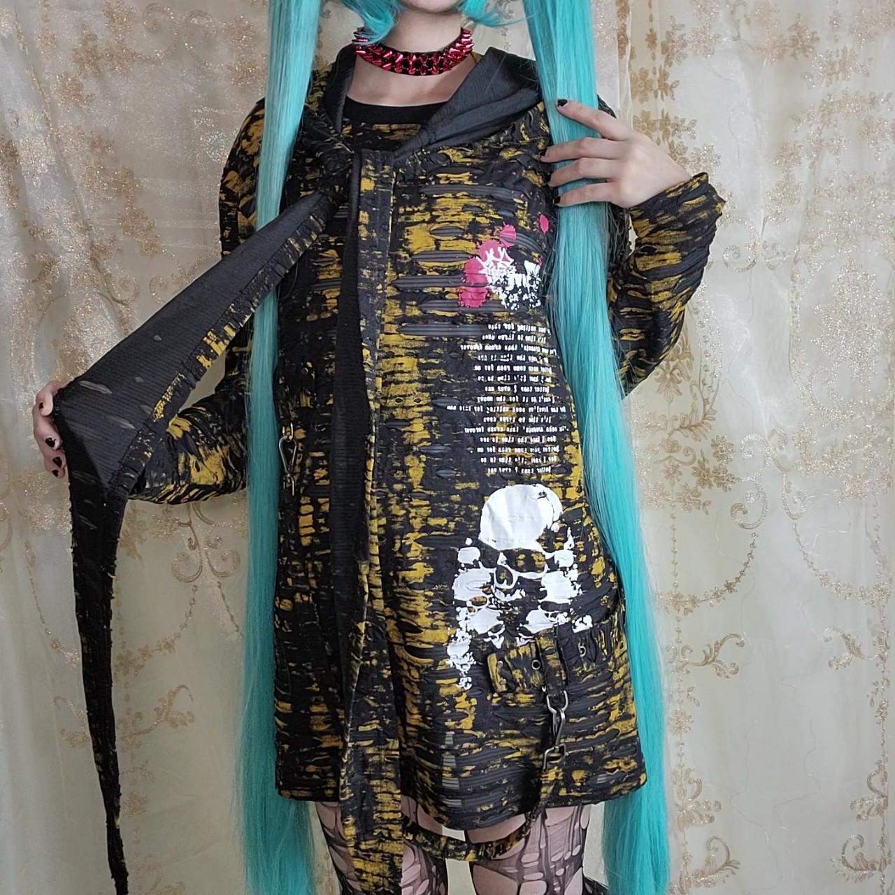 PUNK RAVE Yellow Long Sleeve Top with Rabbit Hooded... - Depop