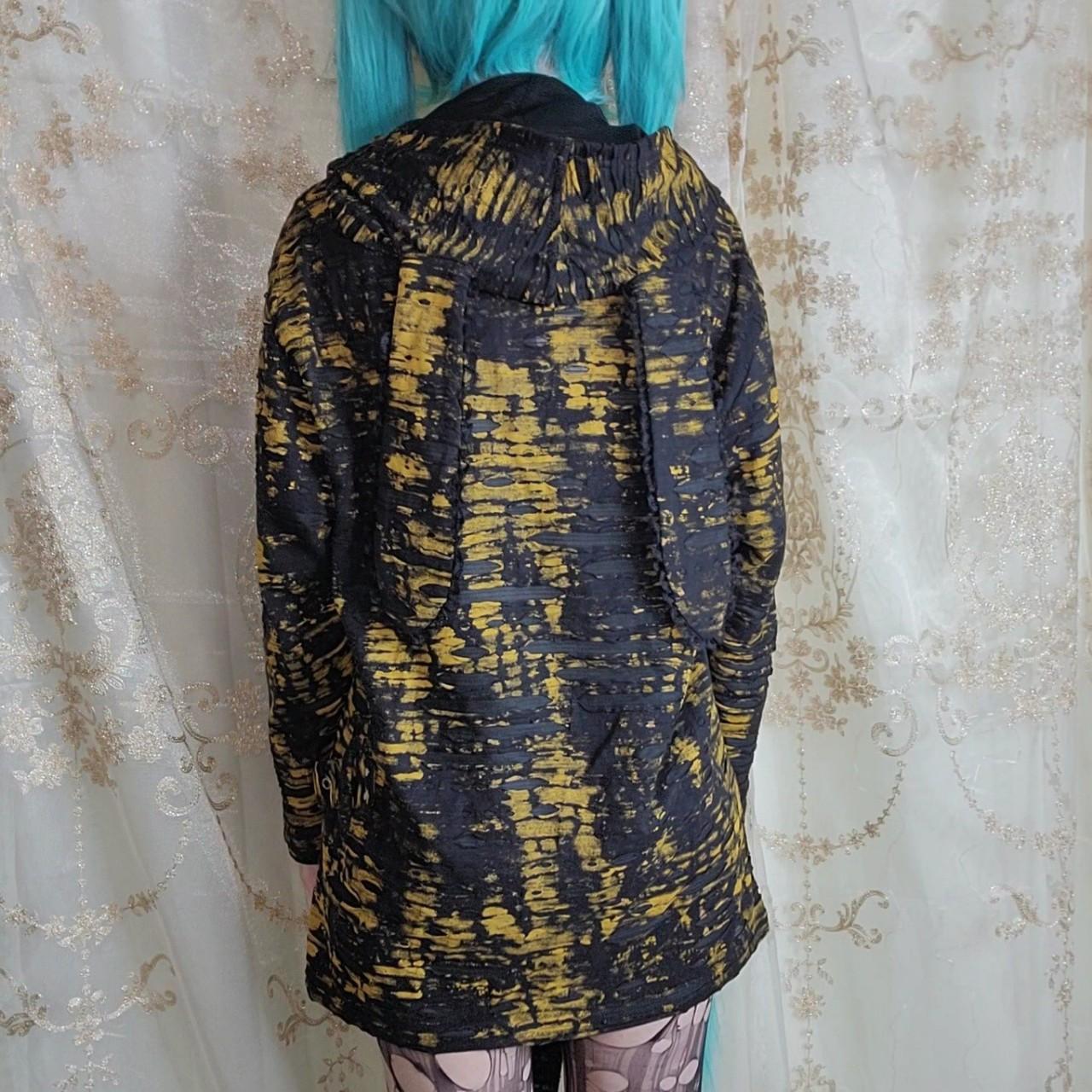 PUNK RAVE Yellow Long Sleeve Top with Rabbit Hooded... - Depop