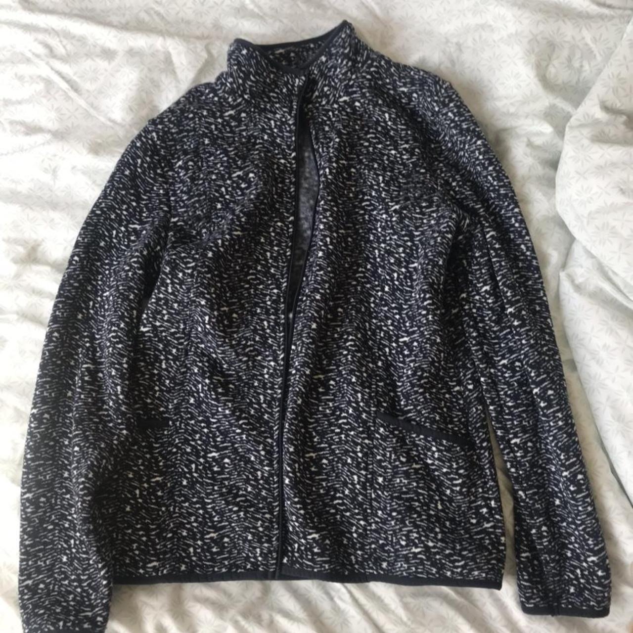 funky pattern full zip fleece great for camping /... - Depop