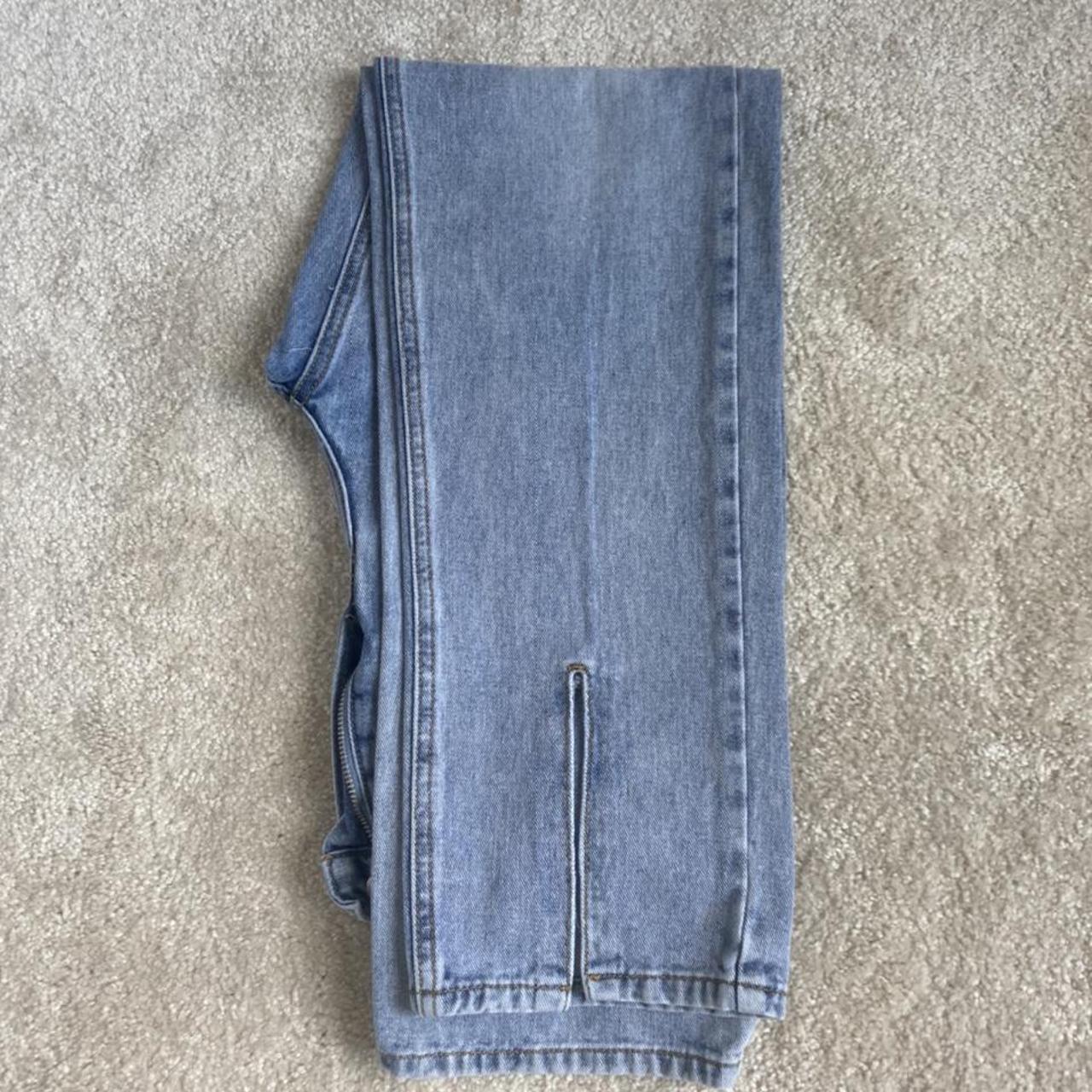 Blue jeans with front split. Gorg jeans only worn... - Depop