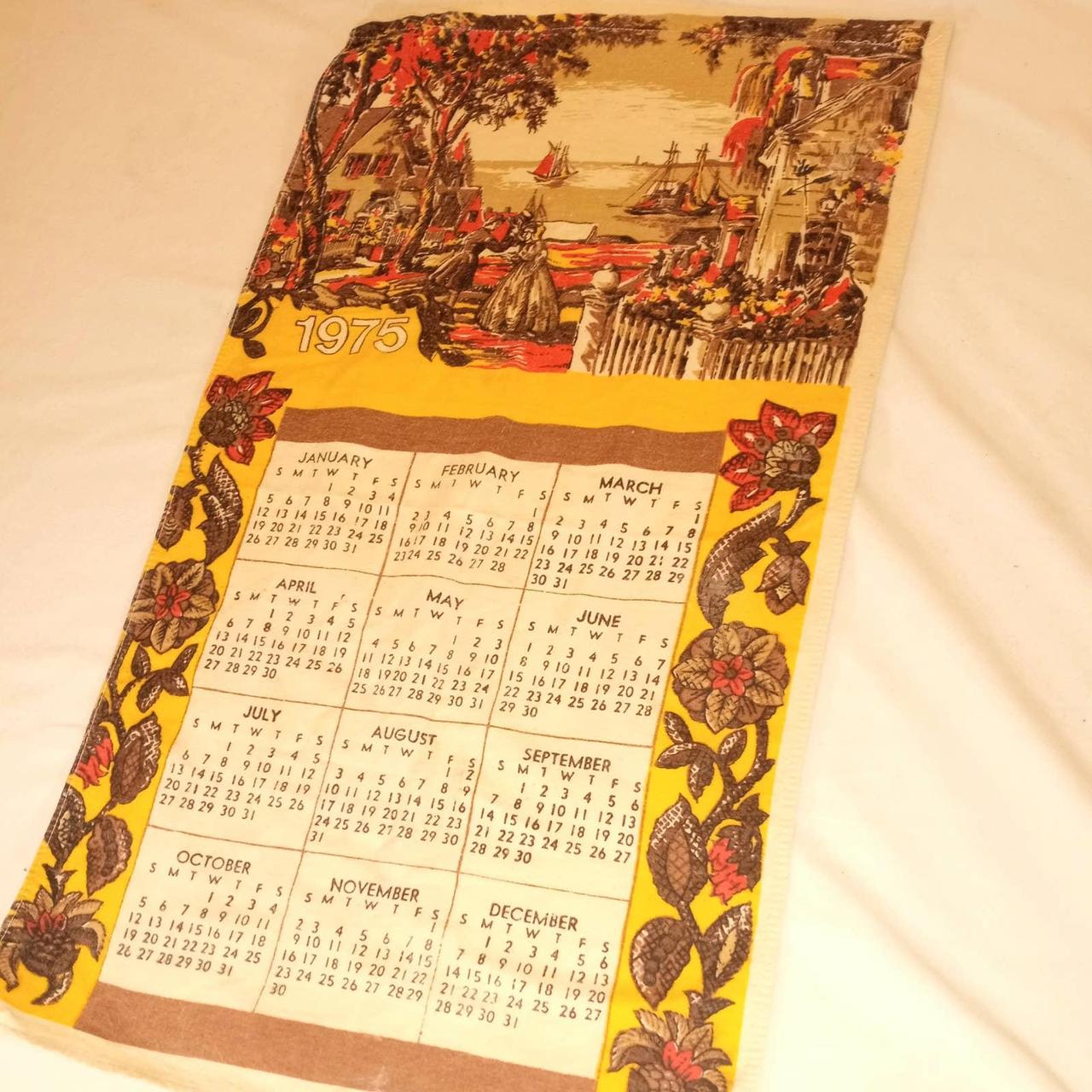 Victorian Fall Themed Vintage 1975 Calendar Retro... - Depop