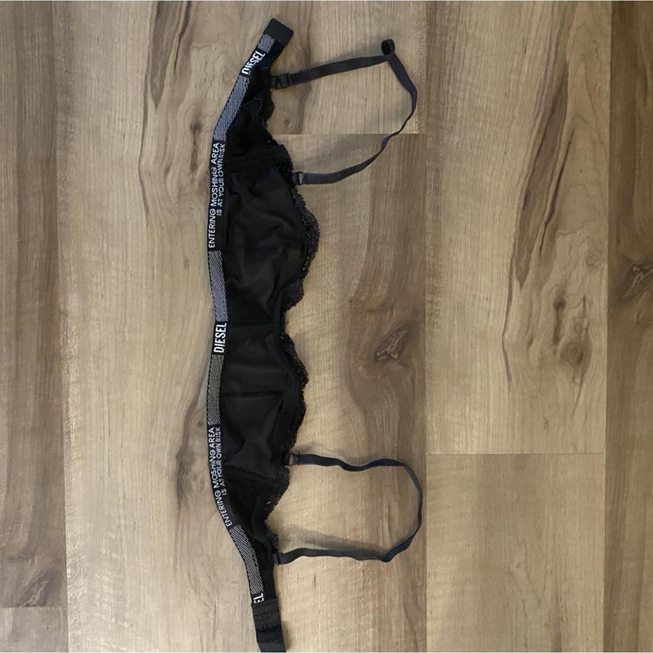Black diesel lace bra - Depop