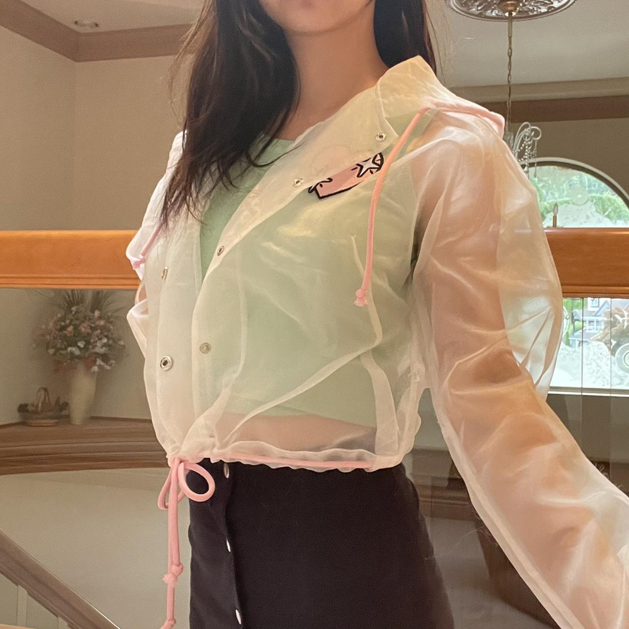 Super cute and fun see through translucent jacket!... - Depop