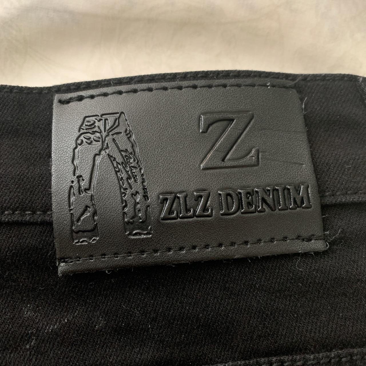 Zlz Slim Fit Mens Black Biker Denim Jeans Waist Depop