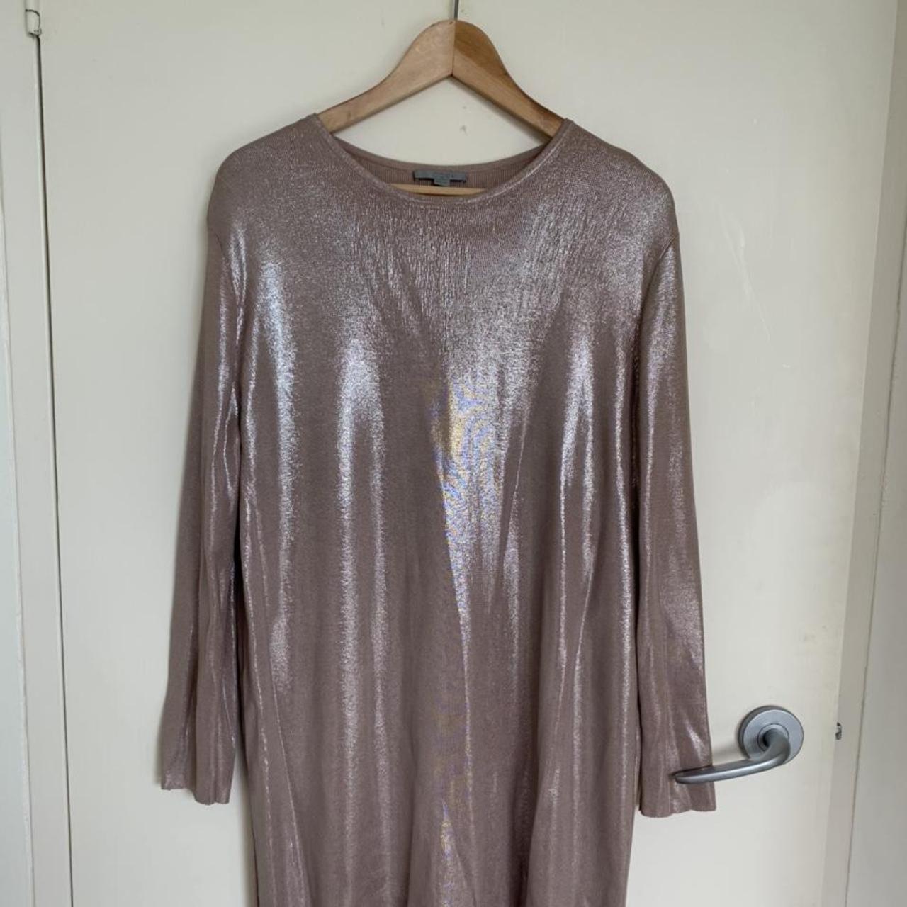 COS full sleeve rose gold shimmer dress. Perfect for... - Depop
