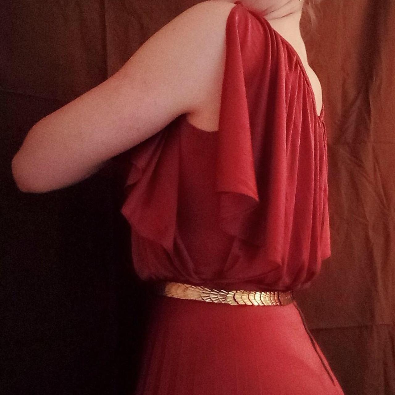 Red 80s Ethereal Greek Goddess Magic Dress (DOES NOT... - Depop