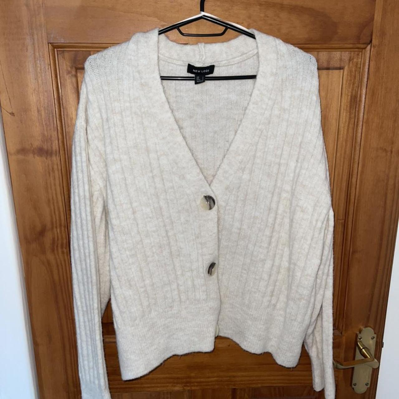 New look cream long sleeve cardigan, couple of years... - Depop