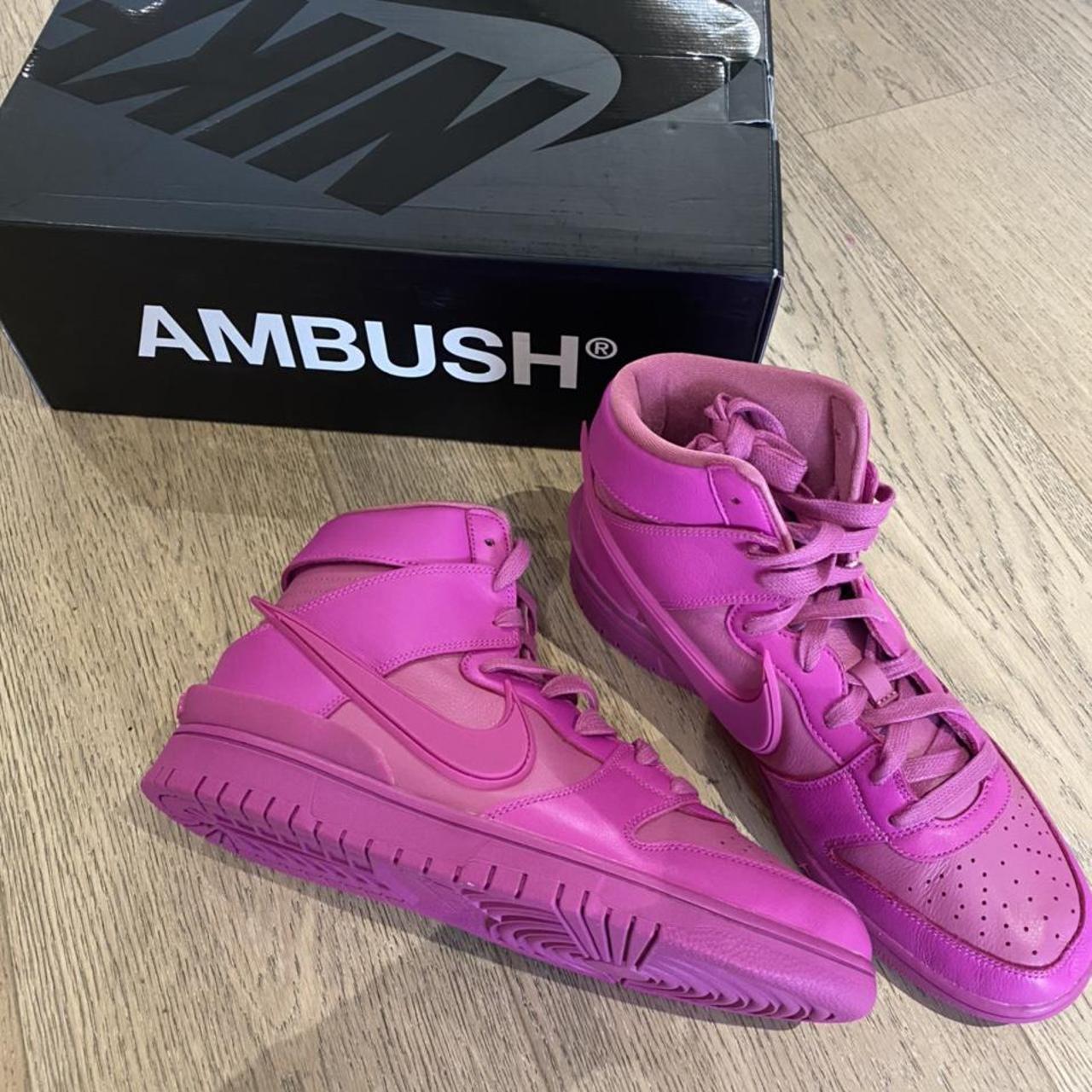 NIKE X AMBUSH PINK HI TOPS UK 9 BRAND NEW WITH... - Depop