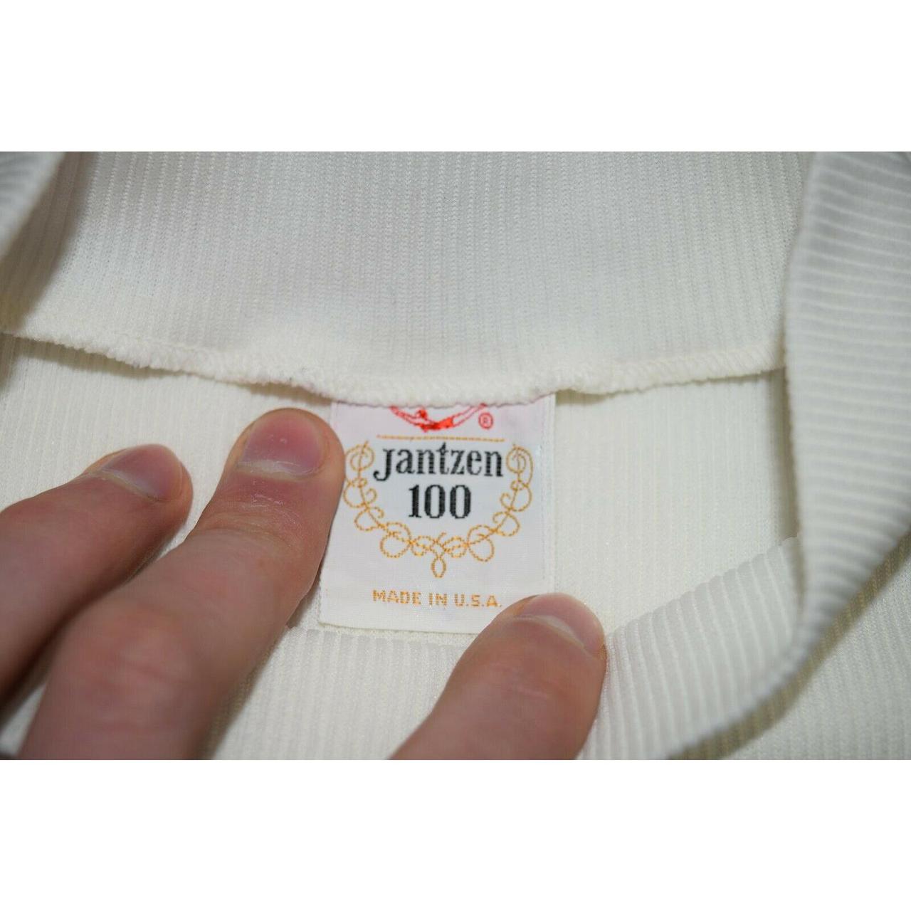 VTG 70s JANTZEN 100 SOLID WHITE T SHIRT MOCKNECK... - Depop