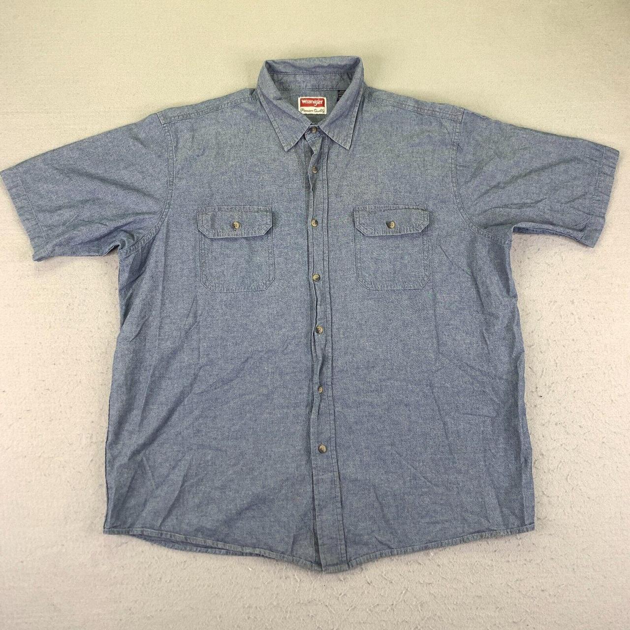 Wrangler Shirt Mens Extra Large Blue Button Up... - Depop