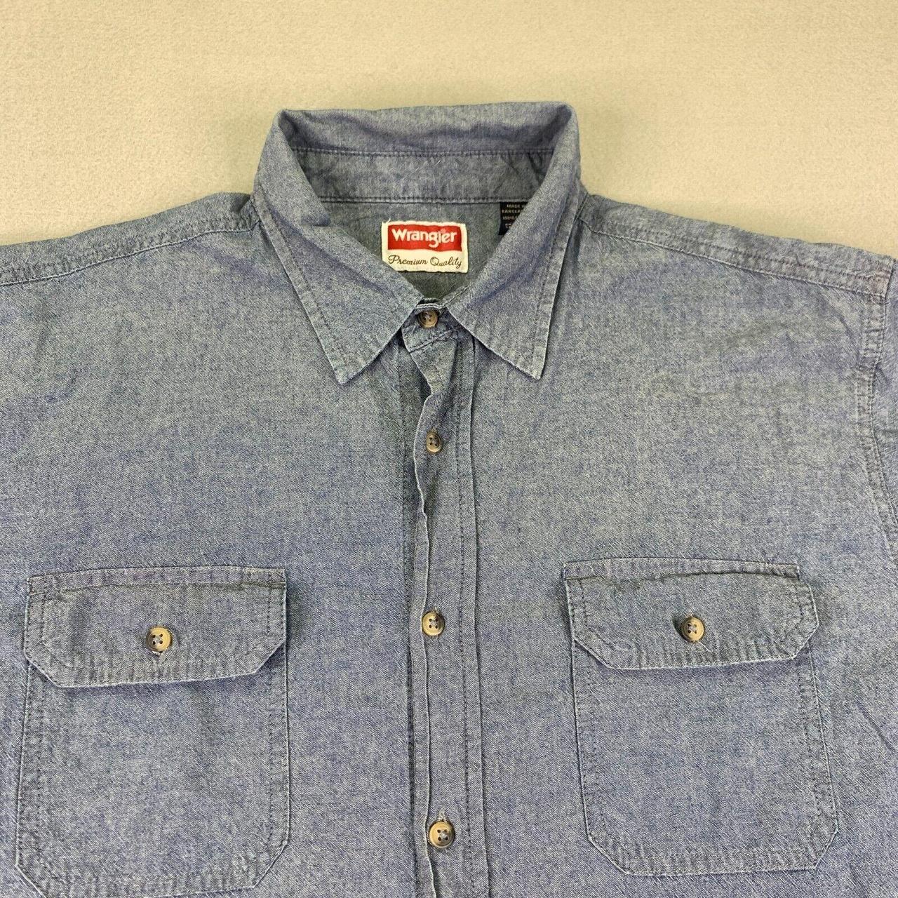 Wrangler Shirt Mens Extra Large Blue Button Up... - Depop