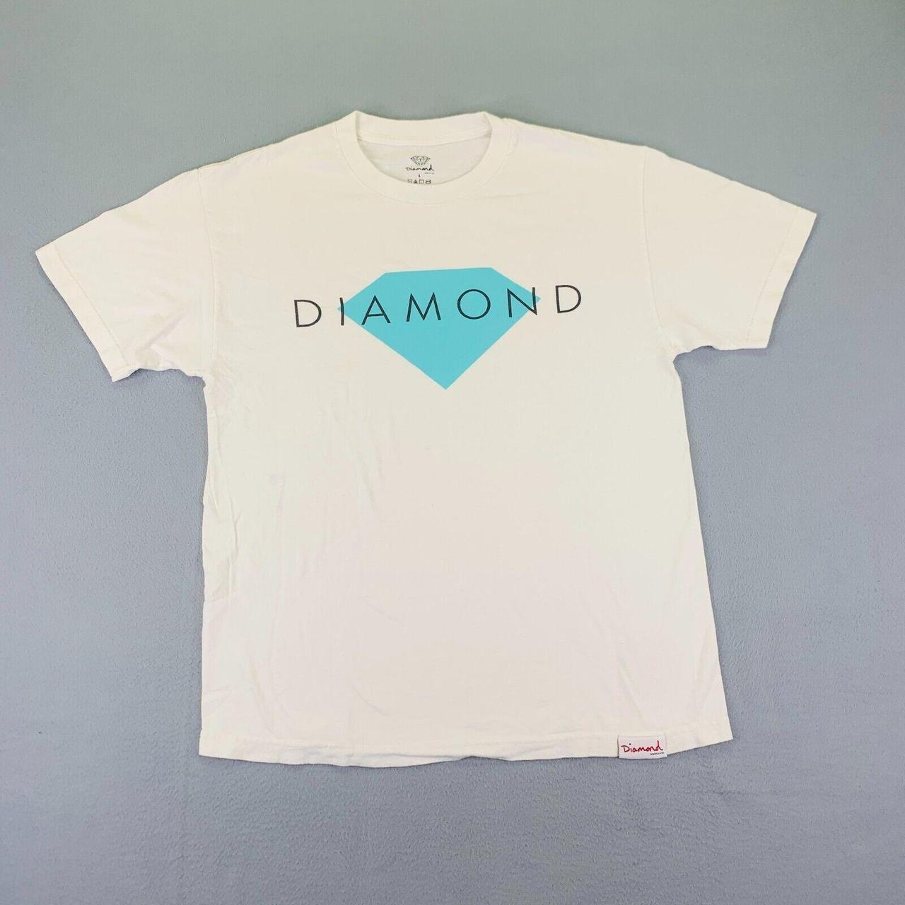 Diamond Supply T Shirt Mens Large White Blue Tee... - Depop