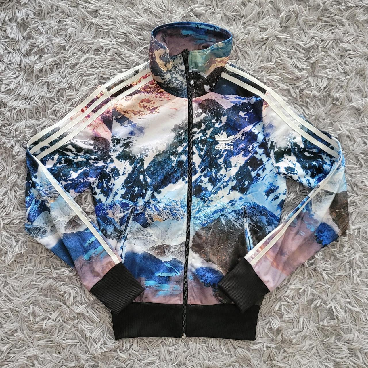 Adidas Originals Women's Black and Blue Jacket | Depop