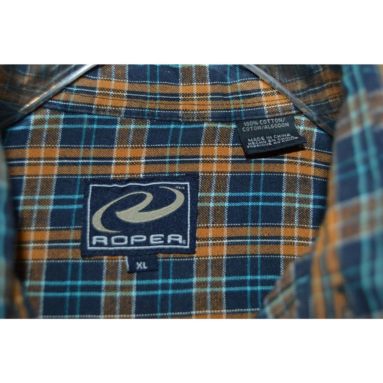 Roper / Men's Western / Brown / Blue Plaid L/S Shirt... - Depop