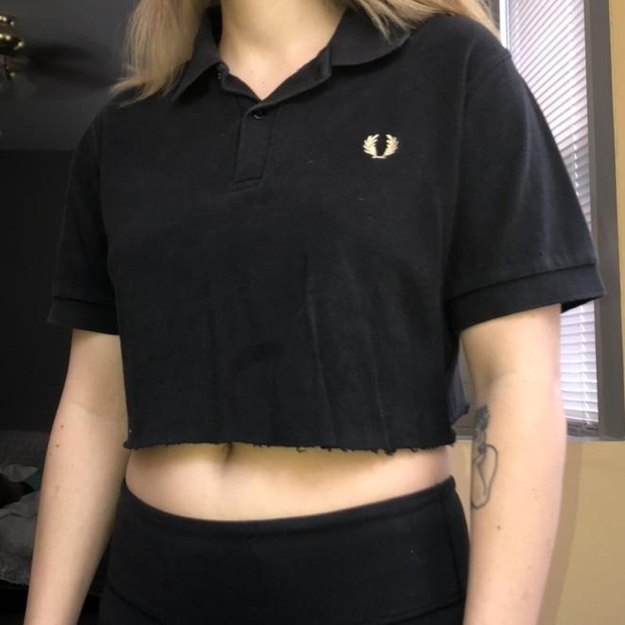 Vintage cropped Fred perry collared shirt oi punk... - Depop