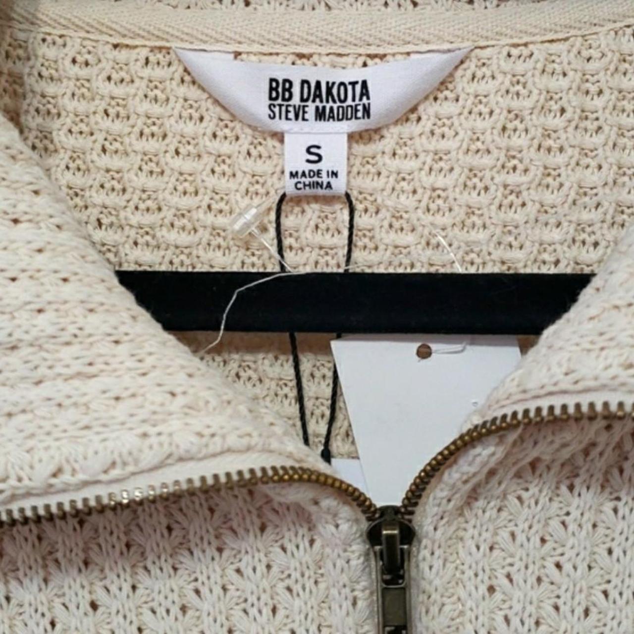 BB Dakota Women's Cream and White Jumper | Depop