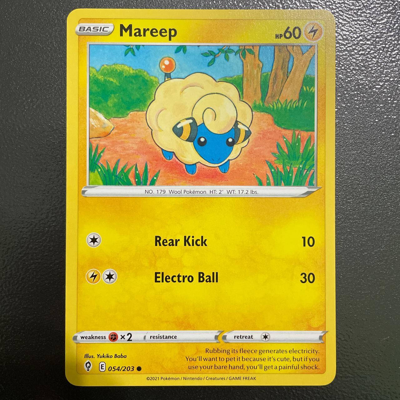 2021 Pokémon Card Mareep 054/203 Evolving Skies ... - Depop
