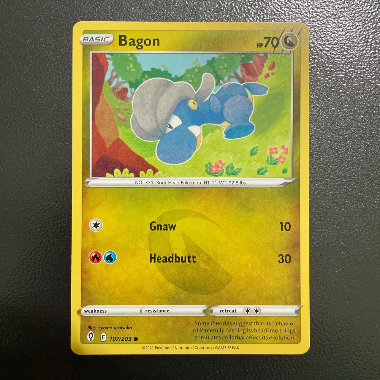 2021 Pokémon Card Bagon 107/203 Evolving Skies ... - Depop