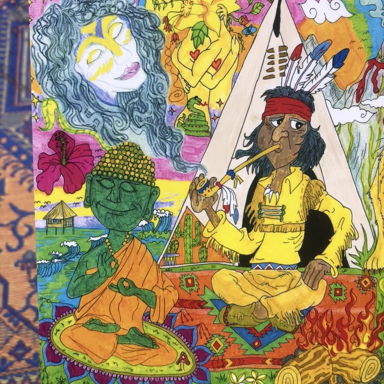 It is Complete! The drawing of a Shaman Indian,... - Depop