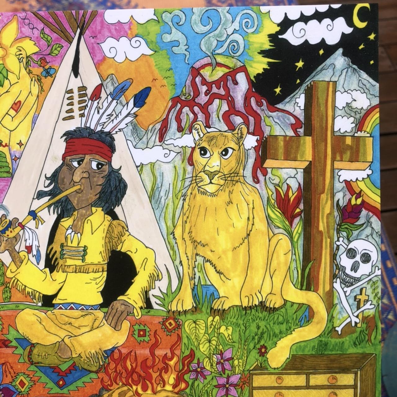 It is Complete! The drawing of a Shaman Indian,... - Depop